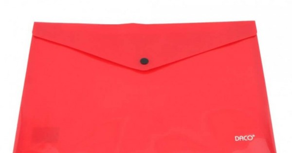 Mapa Plic Plastic A3 DACO, Inchidere cu Capsa, 200 MIC, Rosie, Mape din ...