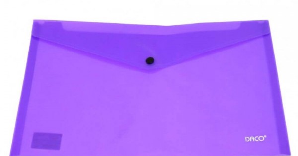 Mapa Plic Plastic A4 DACO, Inchidere cu Capsa, 200 MIC, Mov, Mape din ...