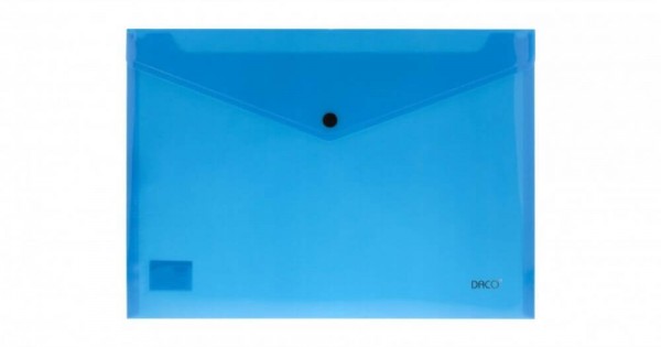 Mapa Plic Plastic A4 DACO, Inchidere cu Capsa, 200 MIC, Albastru Neon ...