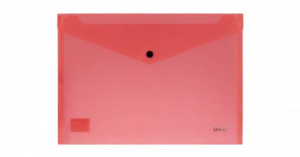 Mapa Plic Plastic A4 DACO, Inchidere cu Capsa, 200 MIC, Portocaliu Neon ...