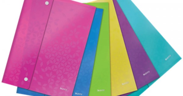 Set 6 Mape Protectie A4 cu Buton Leitz Wow, Diverse Culori, Mape de ...