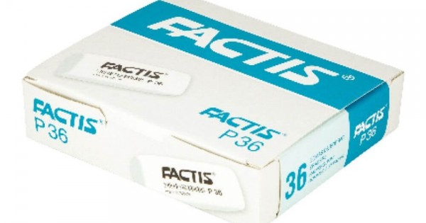 Set 36 Radiere FACTIS P 36, Cauciuc Sintetic, Culoare Alba, Radiera ...