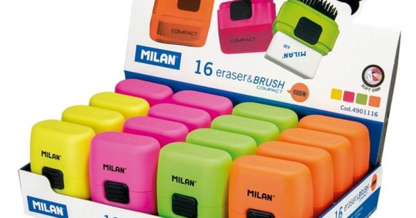 Set 16 Radiere MILAN Compact Fluo, Diverse Culori, Carcasa Plastic cu ...