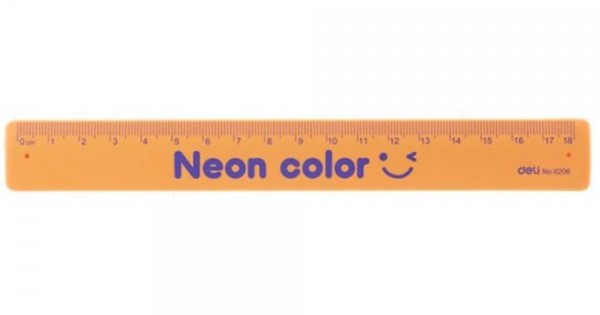 Rigla Flexbila din Silicon Deli Neon Color, Dimensiune 18 cm ...