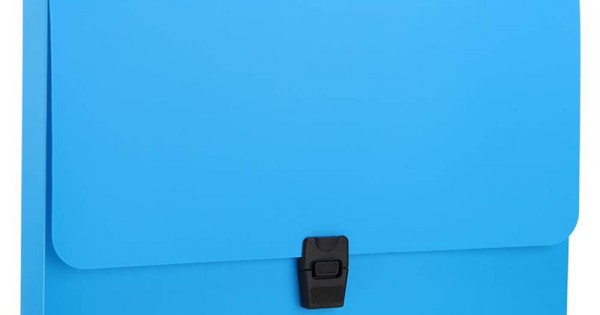 Servieta din Plastic Deli, Albastra, Cu Inchidere, Maner de Plastic ...