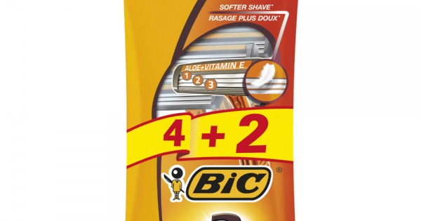 Set 6 Aparate de Ras BIC Sensitive cu 3 Lame, Lame de Barbierit, Lame ...