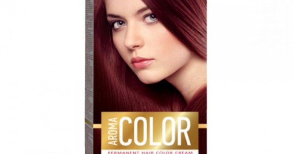 Vopsea de Par Permanenta AROMA Color, 27 Nuanta Roscat Intens, 90 ml ...