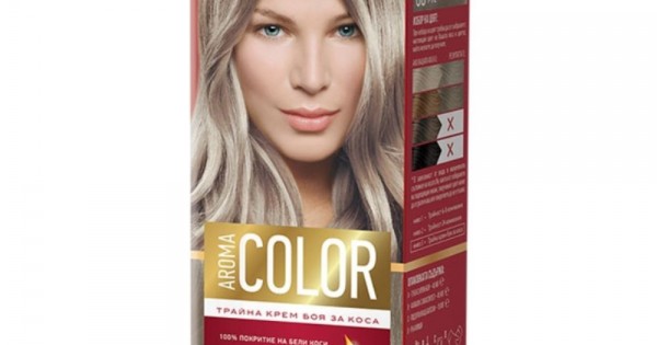 Vopsea de Par Permanenta AROMA Color, 39 Nuanta Blond Argintiu, 90 ml ...