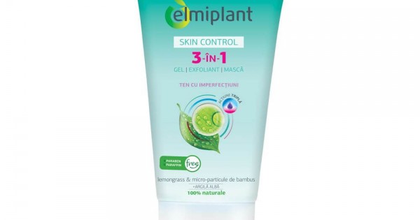 Gel Exfoliant & Masca 3in1 Elmiplant Skin Control, 150 ml, Gel Fata ...