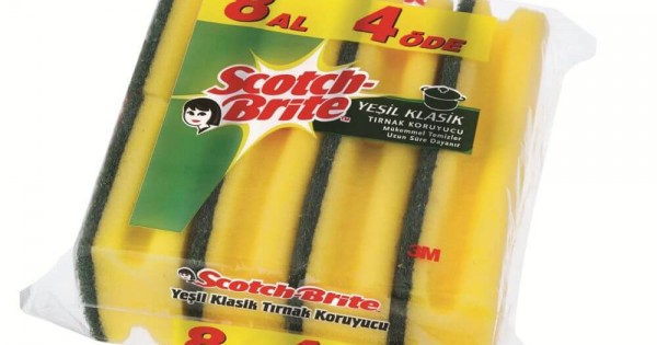 Burete Scotch-Brite Delicat, 8 Buc/Set, Culoare Galbena, Spuma ...