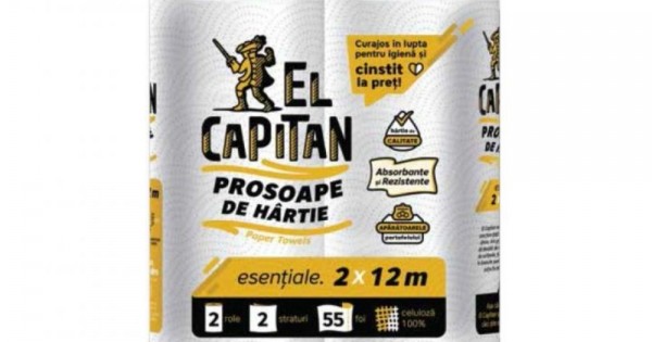 Prosoape Hartie EL CAPITAN, 2 Straturi, 2 Role/Bax, 55 Foi/Rola, Fara ...