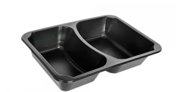 Set 400 Caserole, 227x178x50 mm, 2 Compartimente, Plastic Negru ...