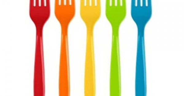 Furculite din Plastic, 10 Buc/Bax, Lungime 18.5 cm, Multicolor, Seturi ...