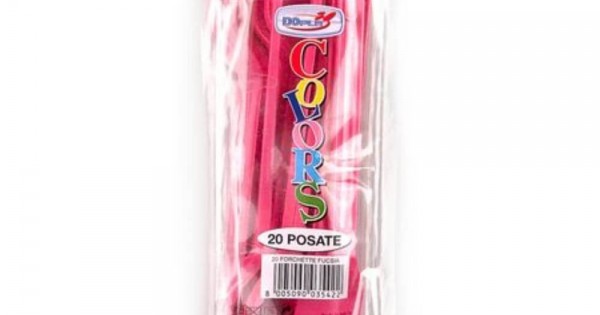 Furculite Plastic OTI Dopla, 20 Buc/Set,16.5 cm, Fuchsia, Furculite ...