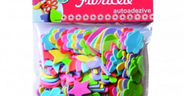 Flori Spuma Autoadeziva DACO, 120 Buc/Set, Floricele, Multicolor ...