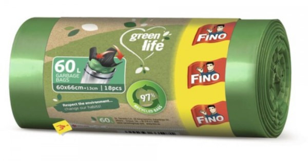 Saci Menajeri Fino Green Life, 60L, 18Buc/Set, Verzi, Saci, Saci Menaj ...