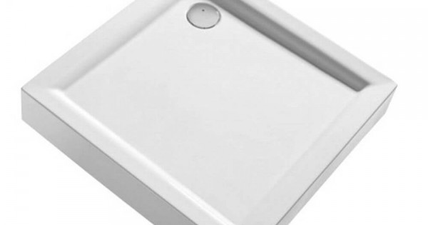 Cadita Dus Patrata Kolo First, 900x900x165 mm, Material Acrilic Alb ...