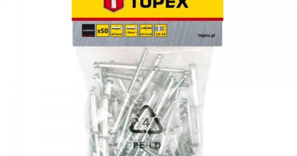 Nituri din Aluminiu, Topex, 50 Buc/Set, 4 x 10 mm, Nituri Topex ...