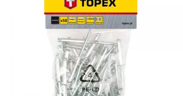 Nituri din Aluminiu, Topex, 50 Buc/Set, 4 x 8 mm, Nituri Topex Aluminiu ...