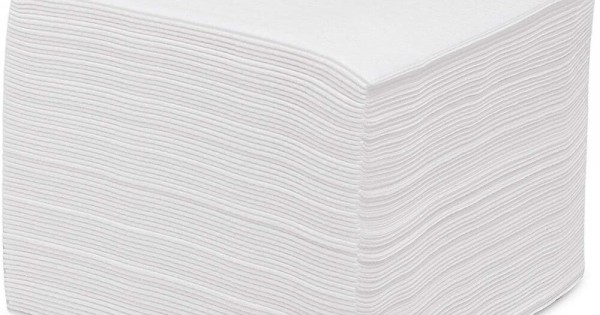 Servetele Albe din Hartie FLUFFY, 100 Buc/Set, 25x25 cm, 1 Strat ...