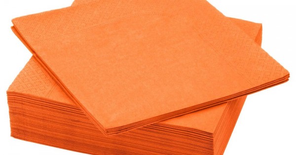 Servetele Portocalii din Hartie FLUFFY, 100 Buc/Set, 33x33 cm, 3 ...