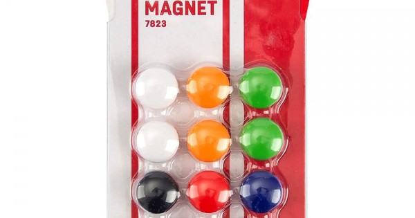 Set 12 Magneti pentru Tabla Magnetica Deli, 15 mm, Diverse Culori ...