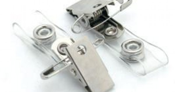 Clips metalic pentru ecuson, tip clema, curelusa de prindere din ...