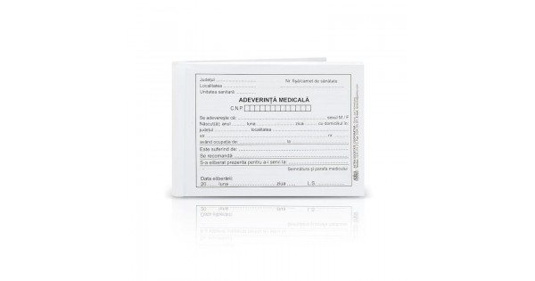 Adeverinte Medicale, Format A6, 100 File/Carnet - Descopera Oferta ...